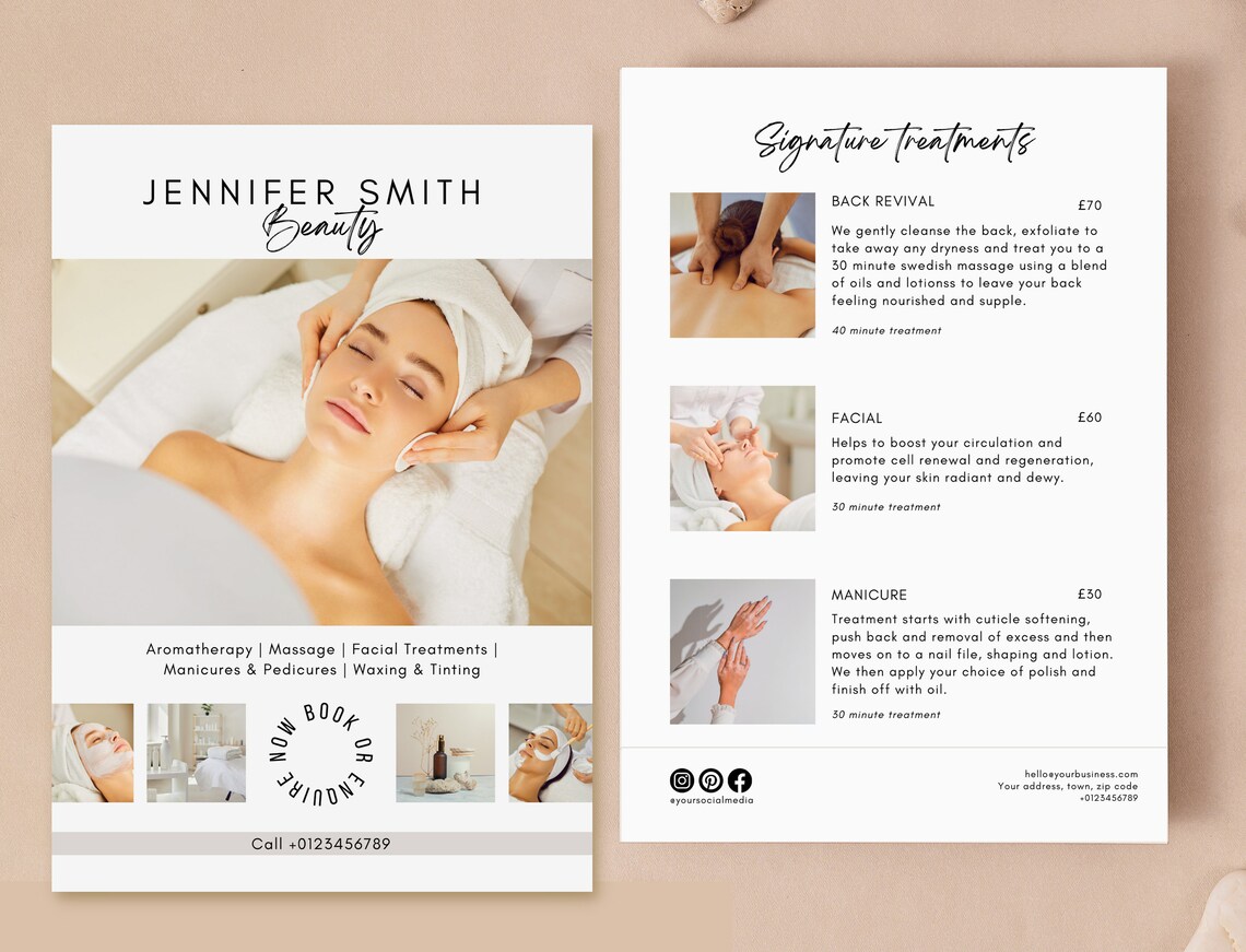 Esthetician Flyer Beauticians Spa Lash Beauty Salon - Etsy