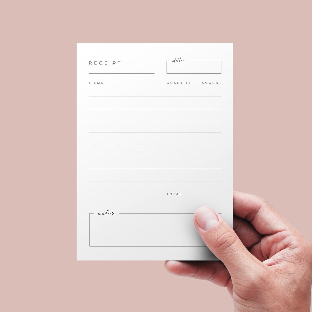 Receipt Template, Small Business Printable Receipt Template, Customer ...