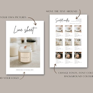 Wholesale Line Sheet Editable Candle Catalogue Template - Etsy
