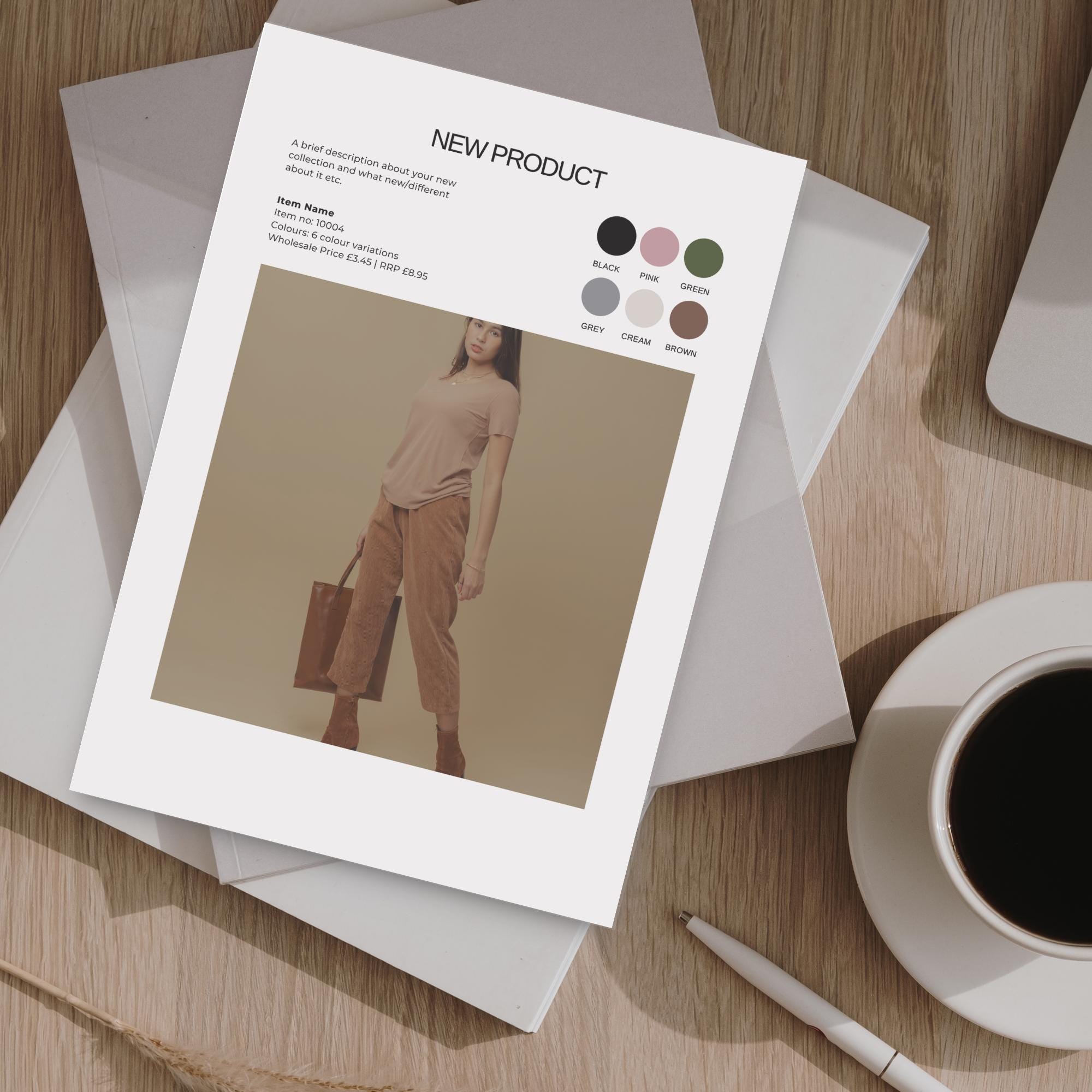 Fashion Line Sheet Clothing, Apparel Catalogue Template, Wholesale ...
