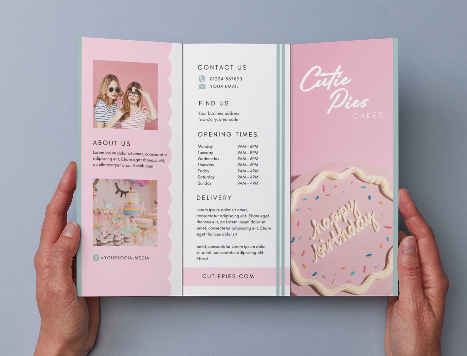 Cake Trifold Brochure - Cafe, Bakery, Restaurant, Party, Price List - Etsy