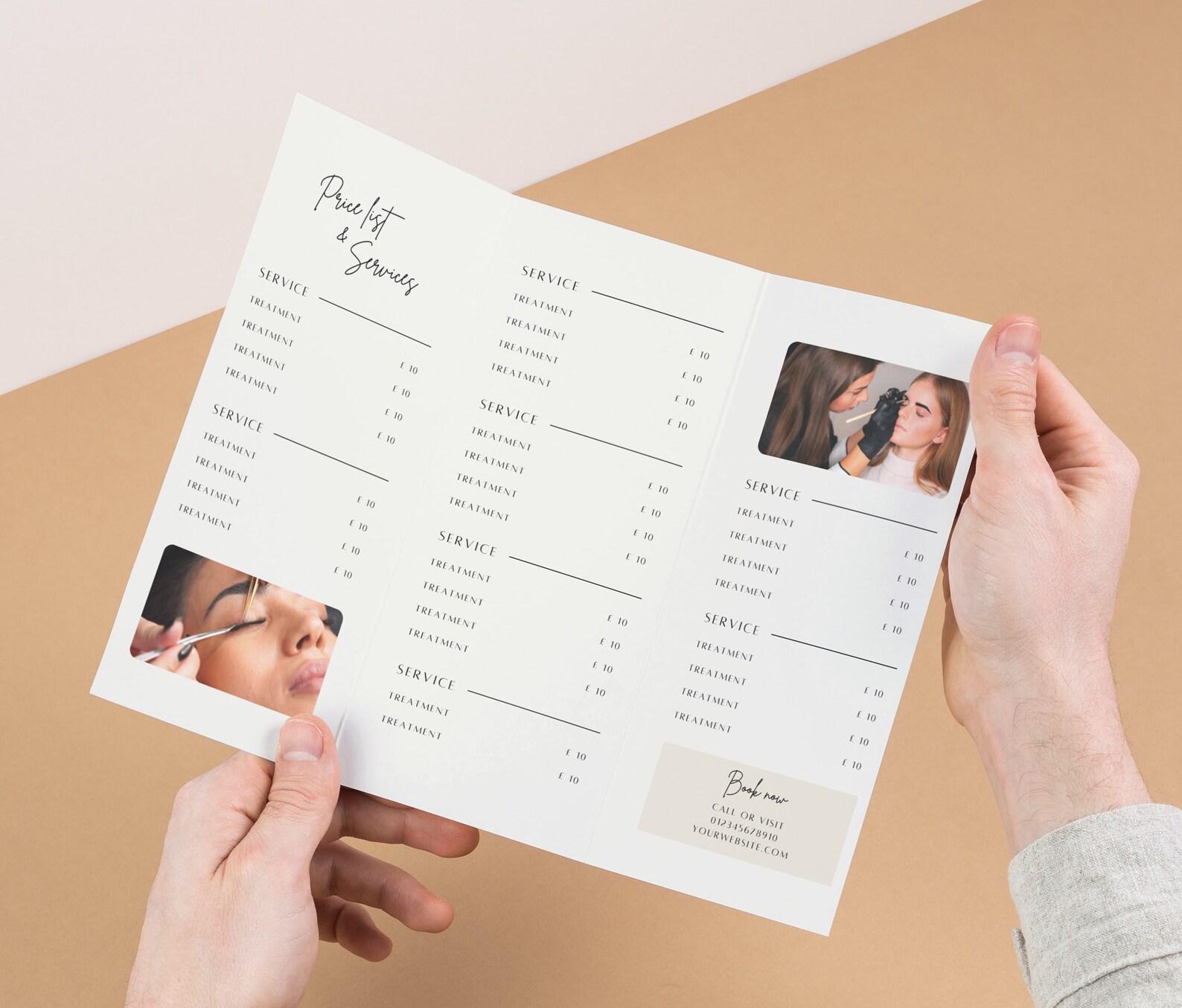 Beauticians Trifold Brochure - Esthetician, Spa, Lash, Beauty, Salon ...