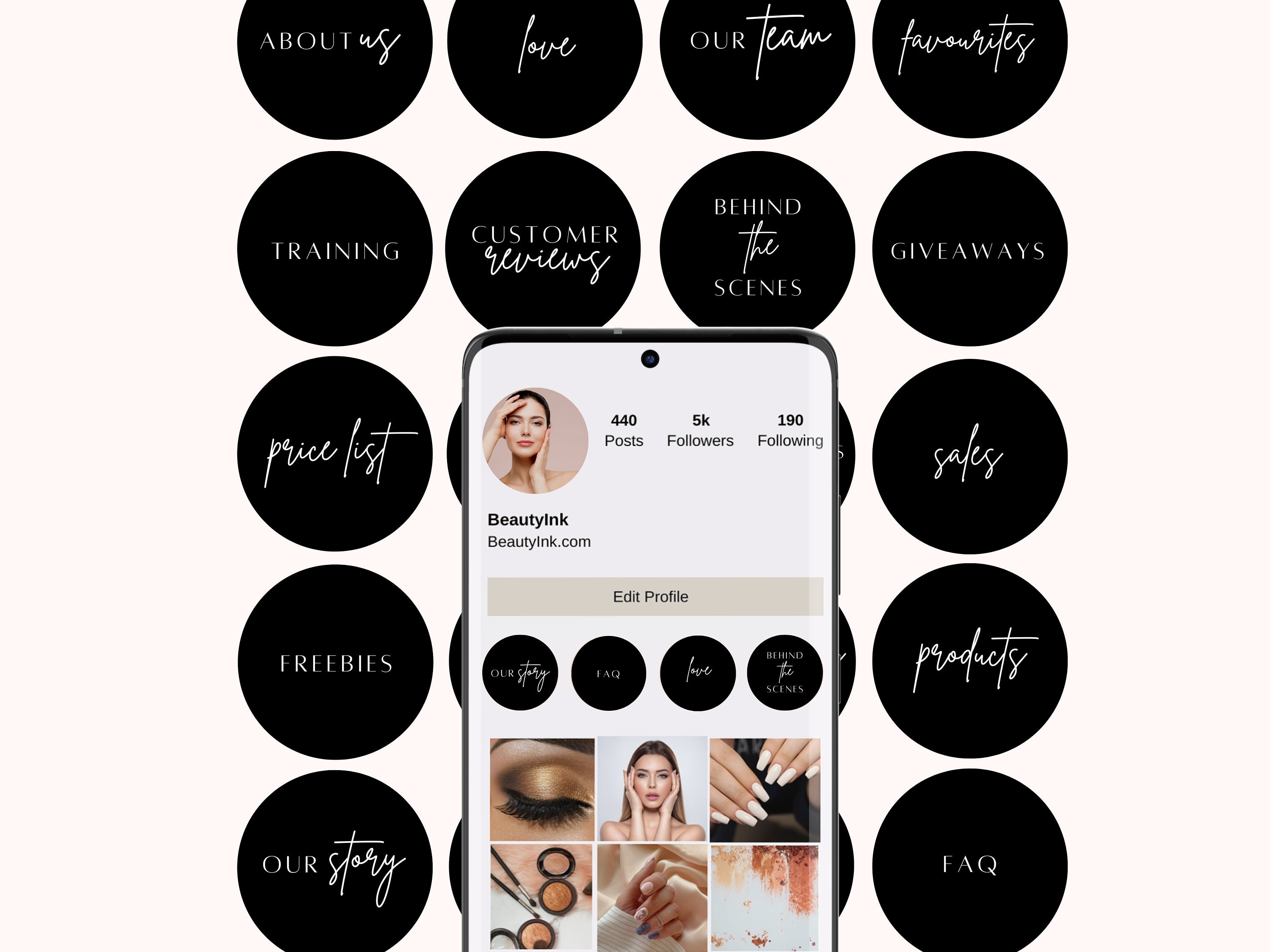 Instagram Highlight Covers for Beauty Hair Makeup Lashes - Etsy