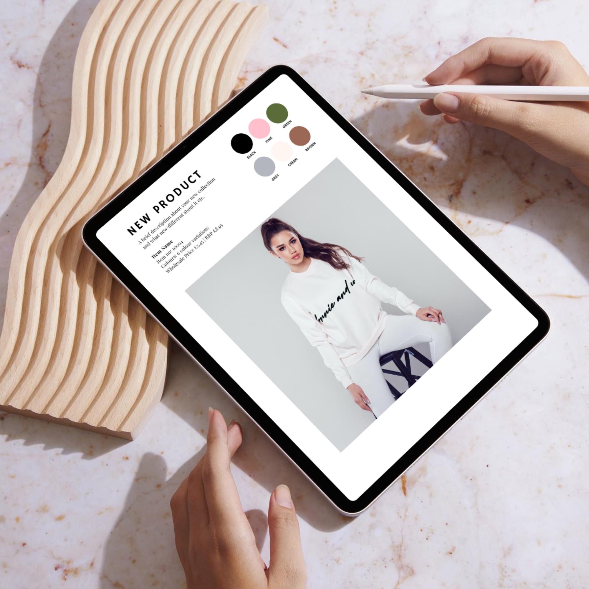 Wholesale Line Sheet, Clothing Catalogue, Apparel Template, Sweatshirt ...