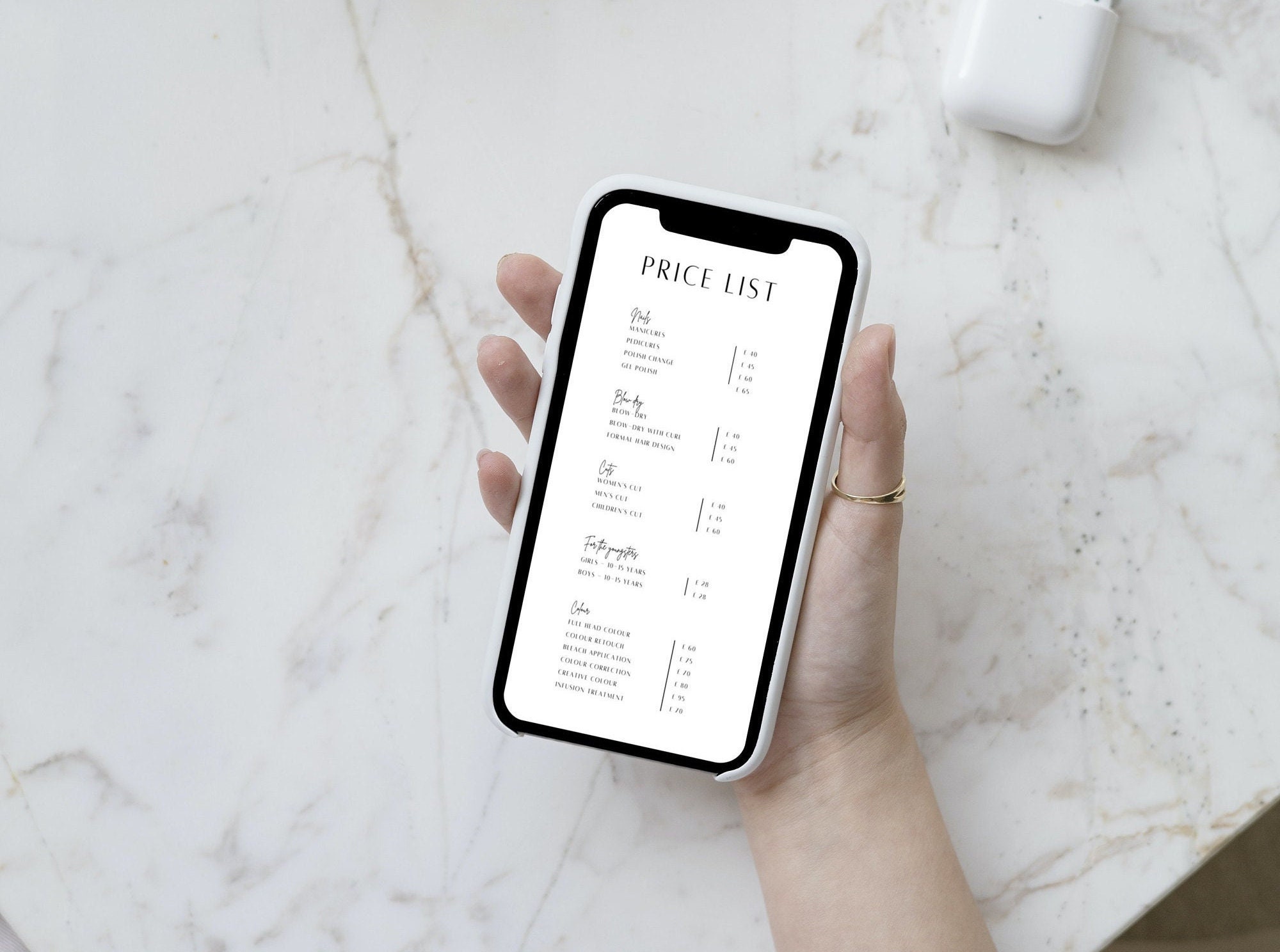 Electronic Price List Template - Etsy