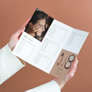 Make-up Artist Trifold Brochure - Beauticians, Spa, Lash, Beauty, Salon ...