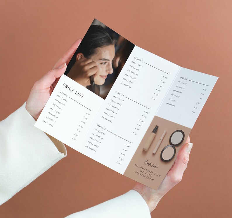 Make-up Artist Trifold Brochure Beauticians Spa Lash - Etsy