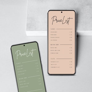 Electronic Price List Template - Etsy