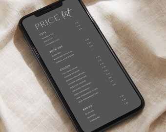 Price List Template Editable Price List Sign Canva Template - Etsy
