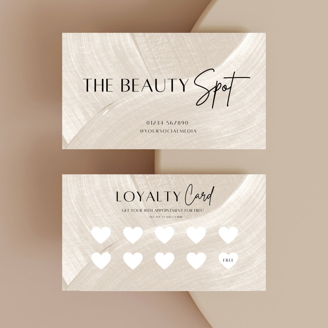 Lash & Nail Salon Loyalty Card Template (digital Download) - Etsy