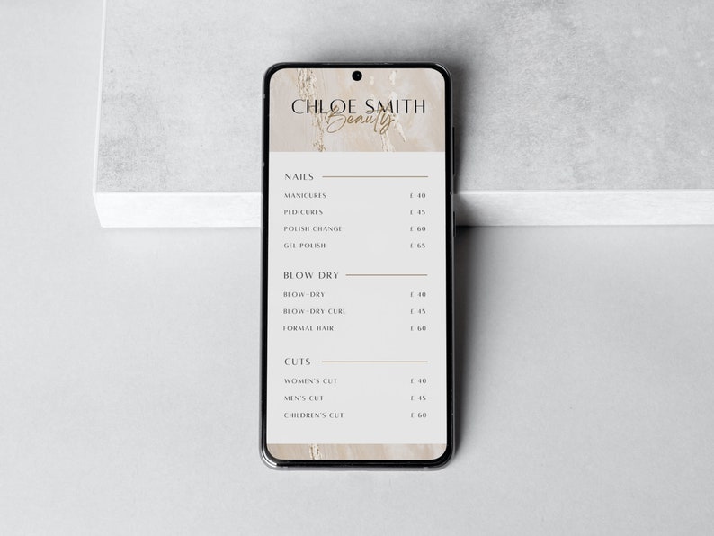 Electronic Price List and Business Card Bundle - Etsy