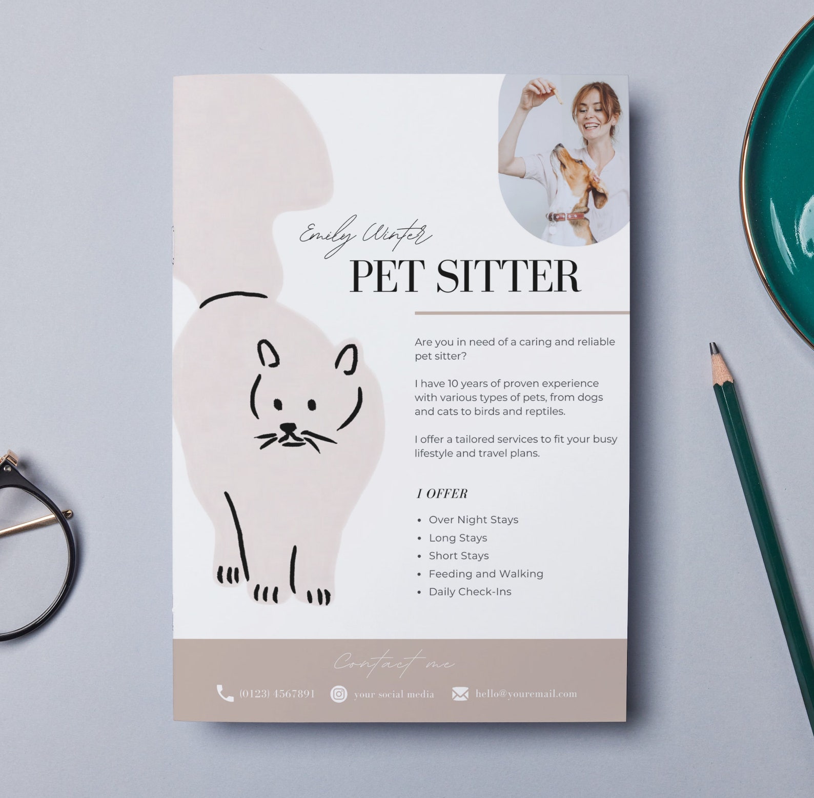 Pet Sitter Flyer Dog Sitting, Cat Sitter, Dog Kennels, Dog Vacation - Etsy