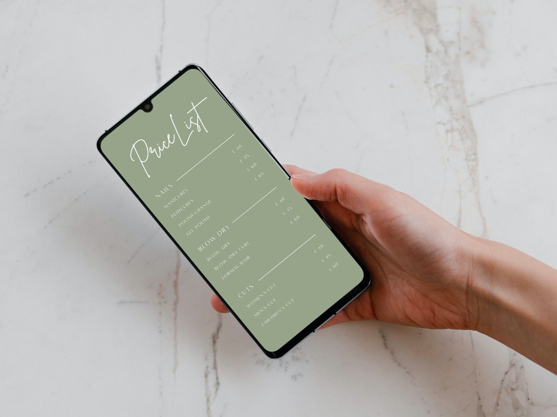 Electronic Price List Template - Etsy