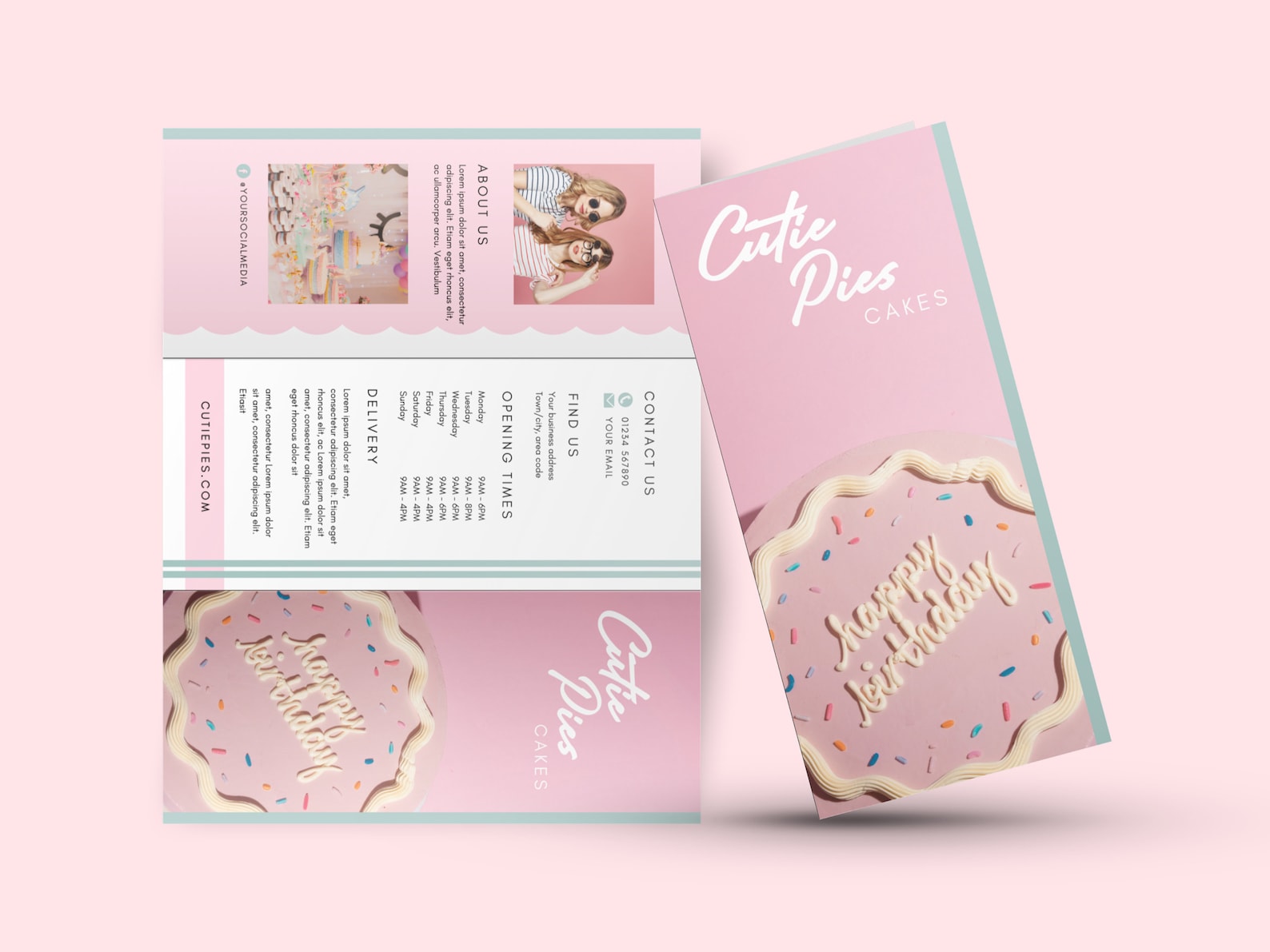 Cake Trifold Brochure - Cafe, Bakery, Restaurant, Party, Price List - Etsy