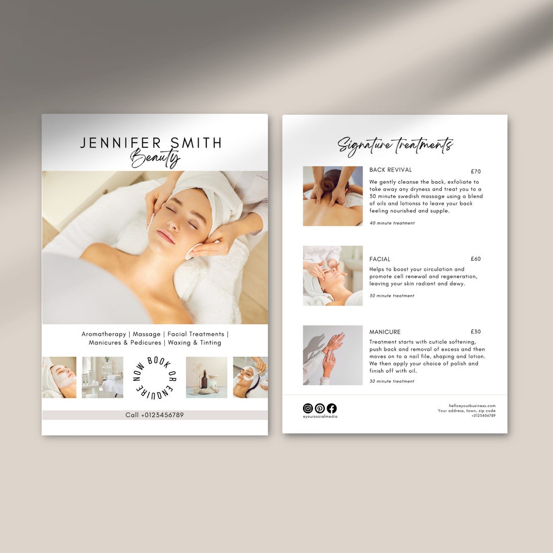 Esthetician Flyer - Beauticians, Spa, Lash, Beauty, Salon Flyer, Price ...