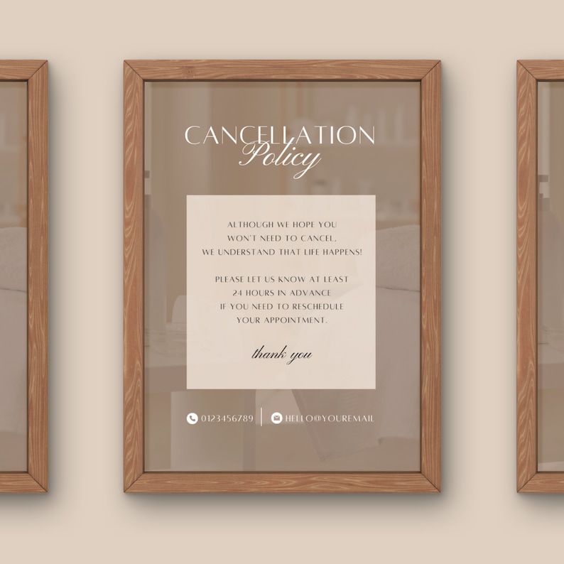 Cancellation Policy Business Sign - Etsy