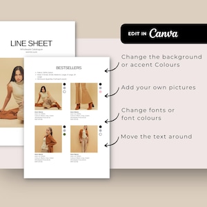 Fashion Line Sheet Clothing, Apparel Catalogue Template, Wholesale ...