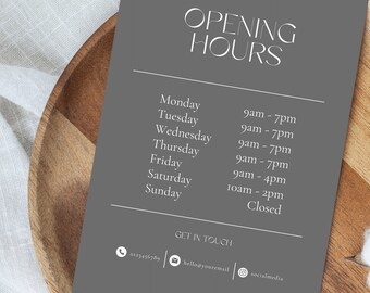 Office Hours Door Sign Printable Template / Editable Hours of - Etsy
