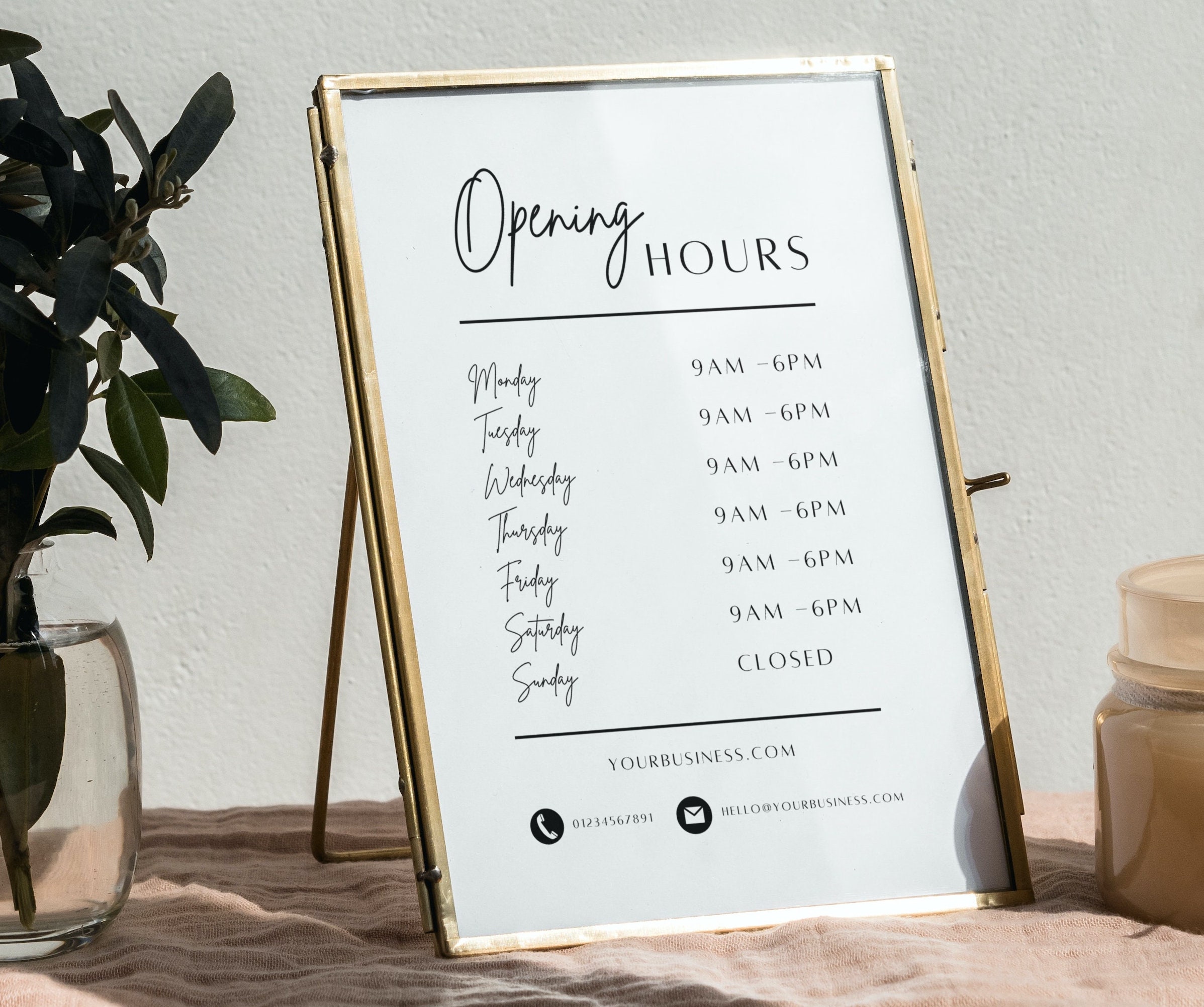 Opening Hours Sign Template - Etsy