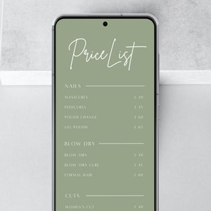 Electronic Price List Template - Etsy