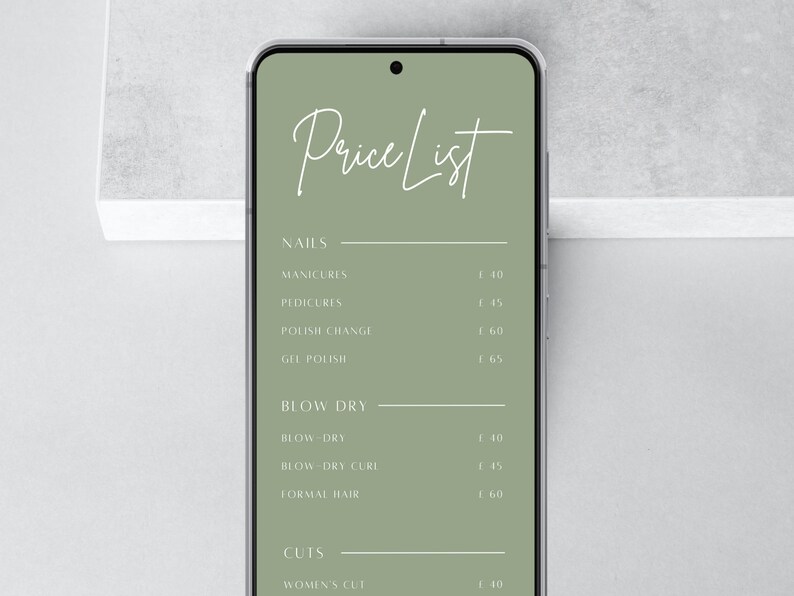 Electronic Price List Template - Etsy
