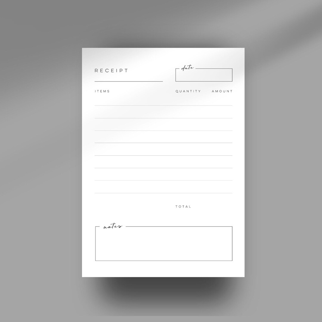 Receipt Template, Small Business Printable Receipt Template, Customer ...