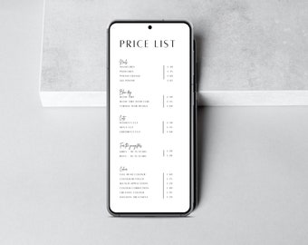 Price List Template Social Media Price List Template Beauty - Etsy