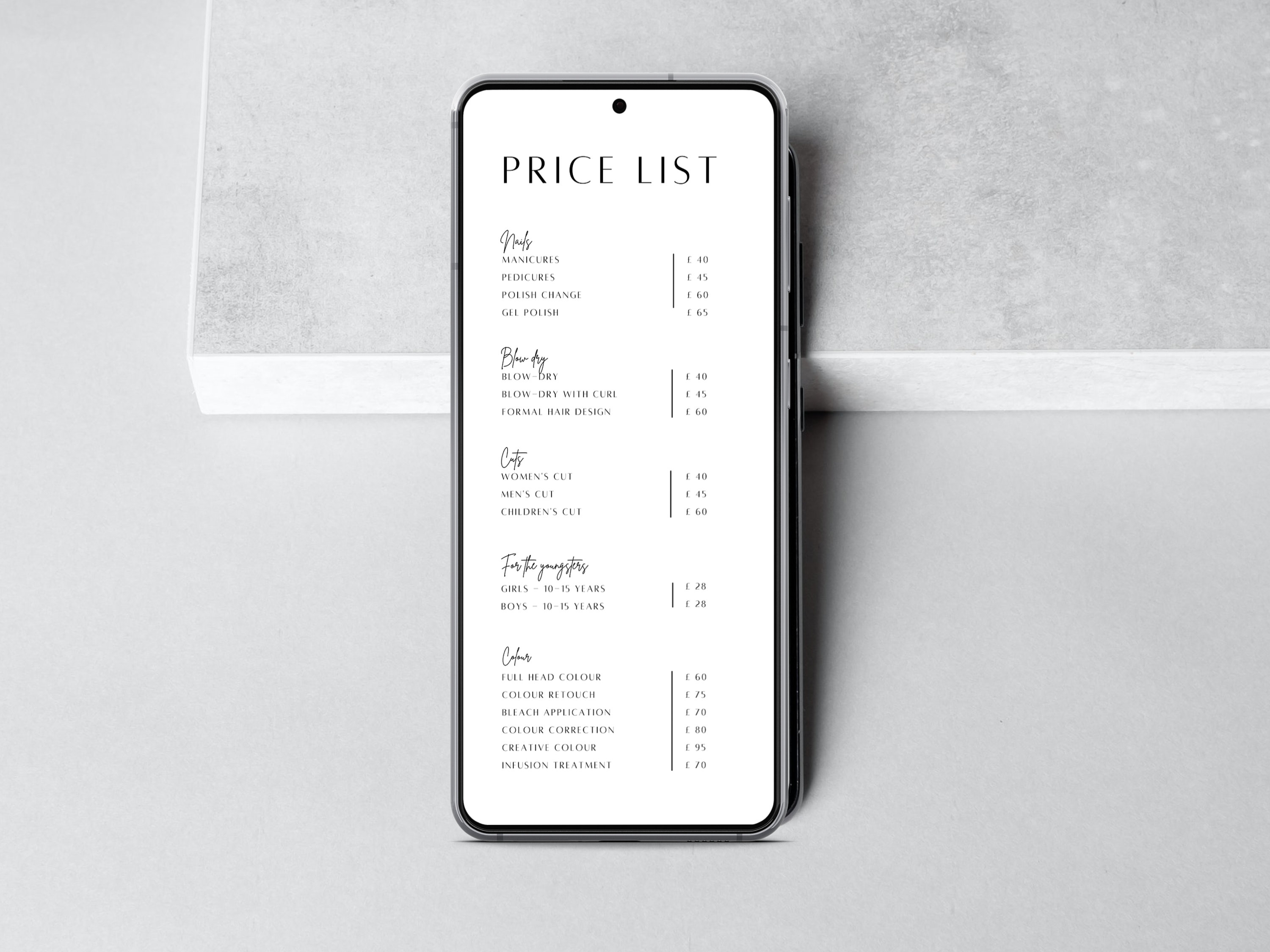 Electronic Price List Template - Etsy