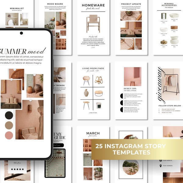 Instagram Template Interior Design Canva - Etsy