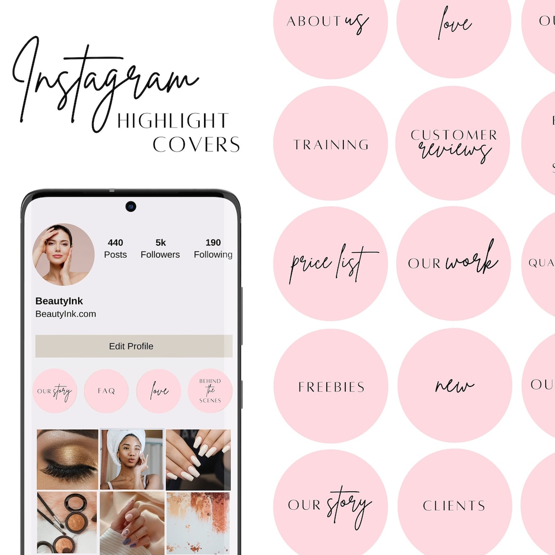 Instagram Highlight Covers for Beauty Hair Makeup Lashes Boutique Wigs ...