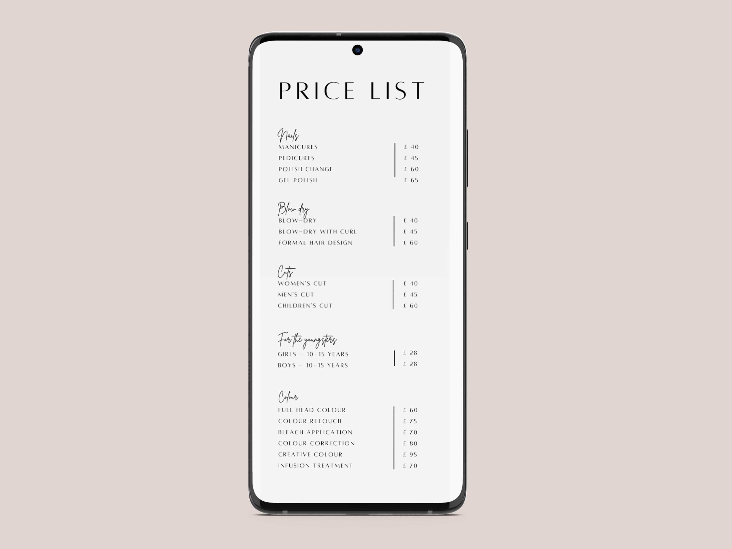 Electronic Price List Template - Etsy