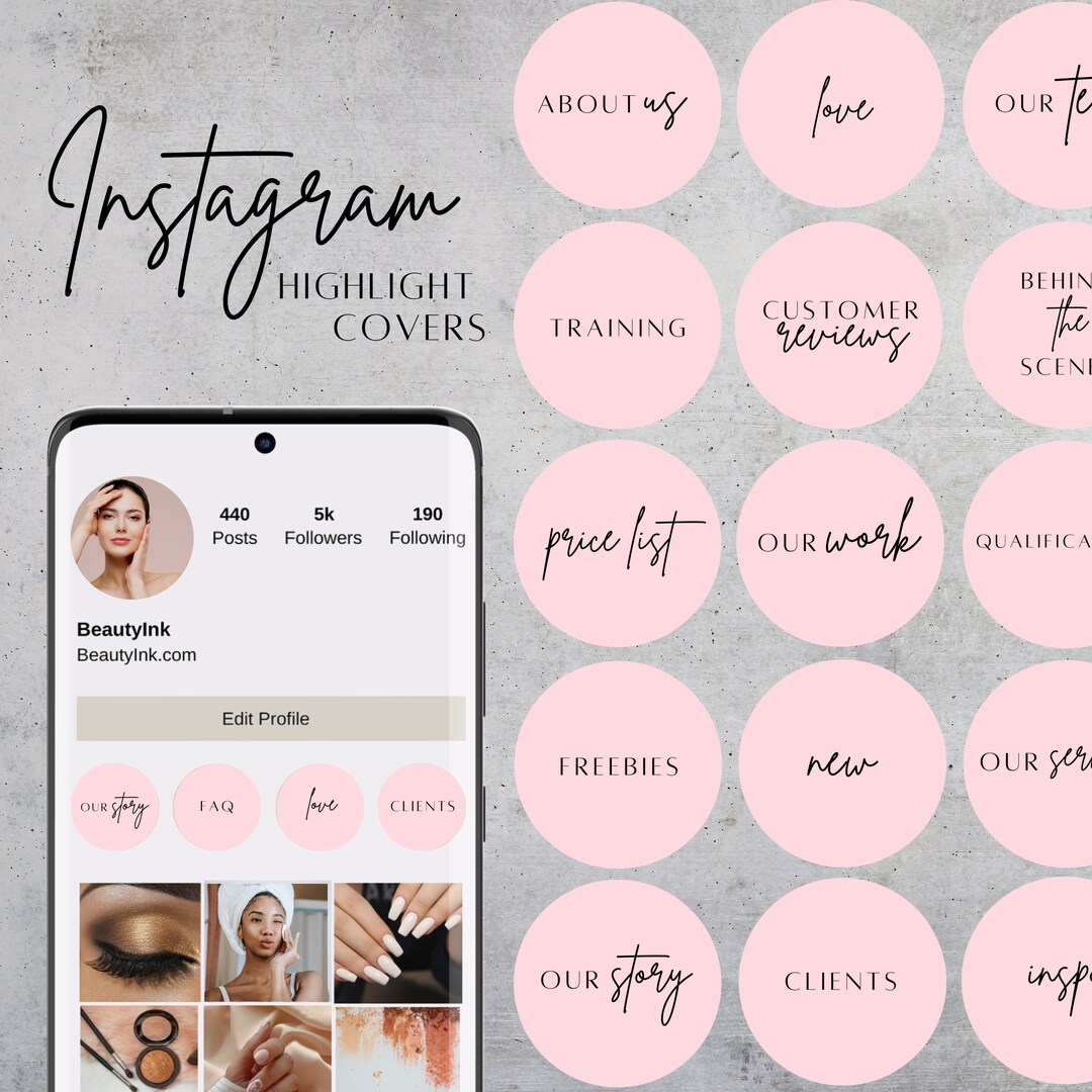 Instagram Highlight Covers for Beauty Hair Makeup Lashes Boutique Wigs ...