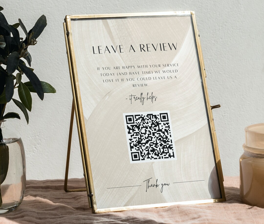 QR Code Customer Review Sign Template (digital Download) - Etsy