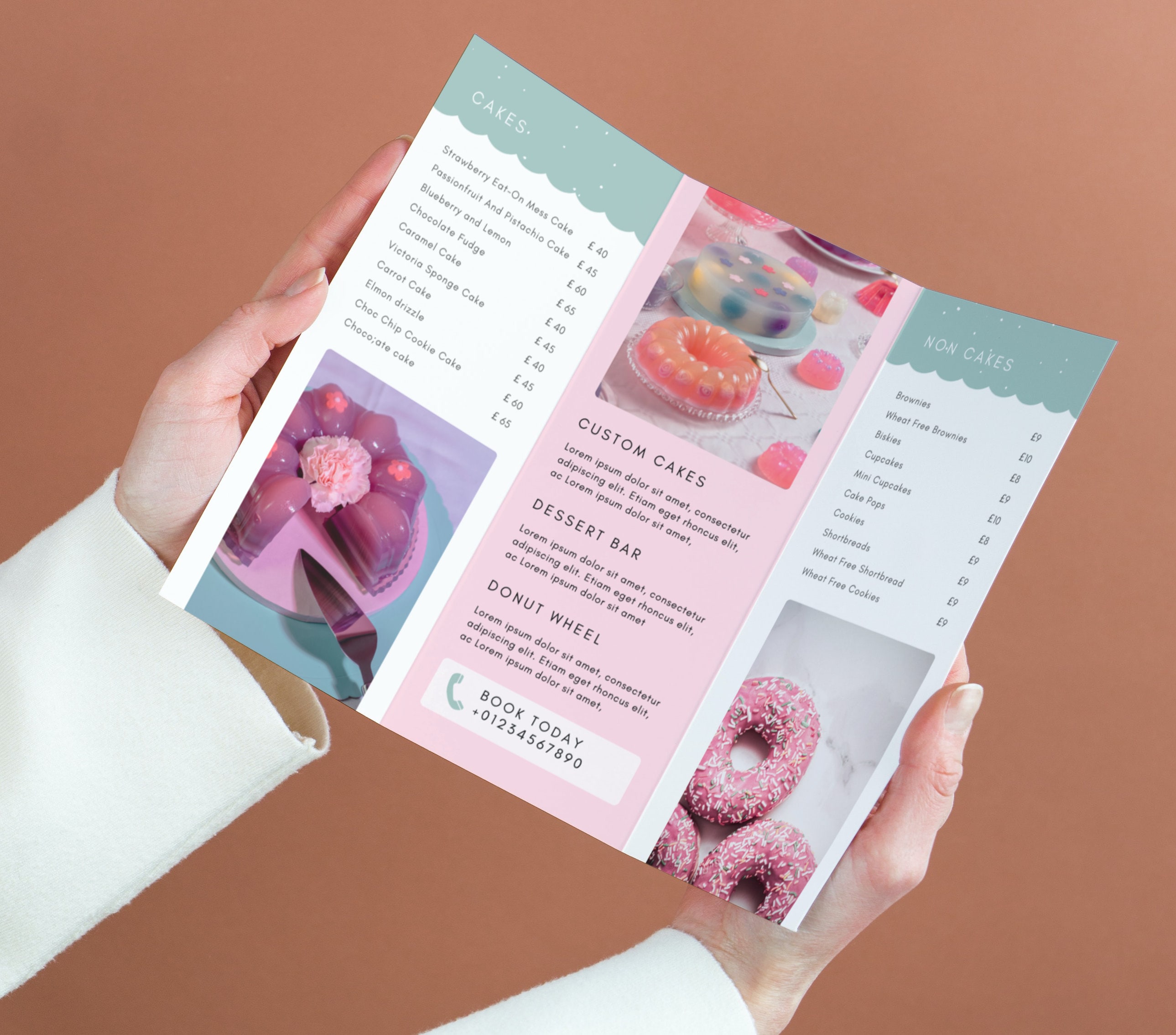 Cake Trifold Brochure - Cafe, Bakery, Restaurant, Party, Price List - Etsy