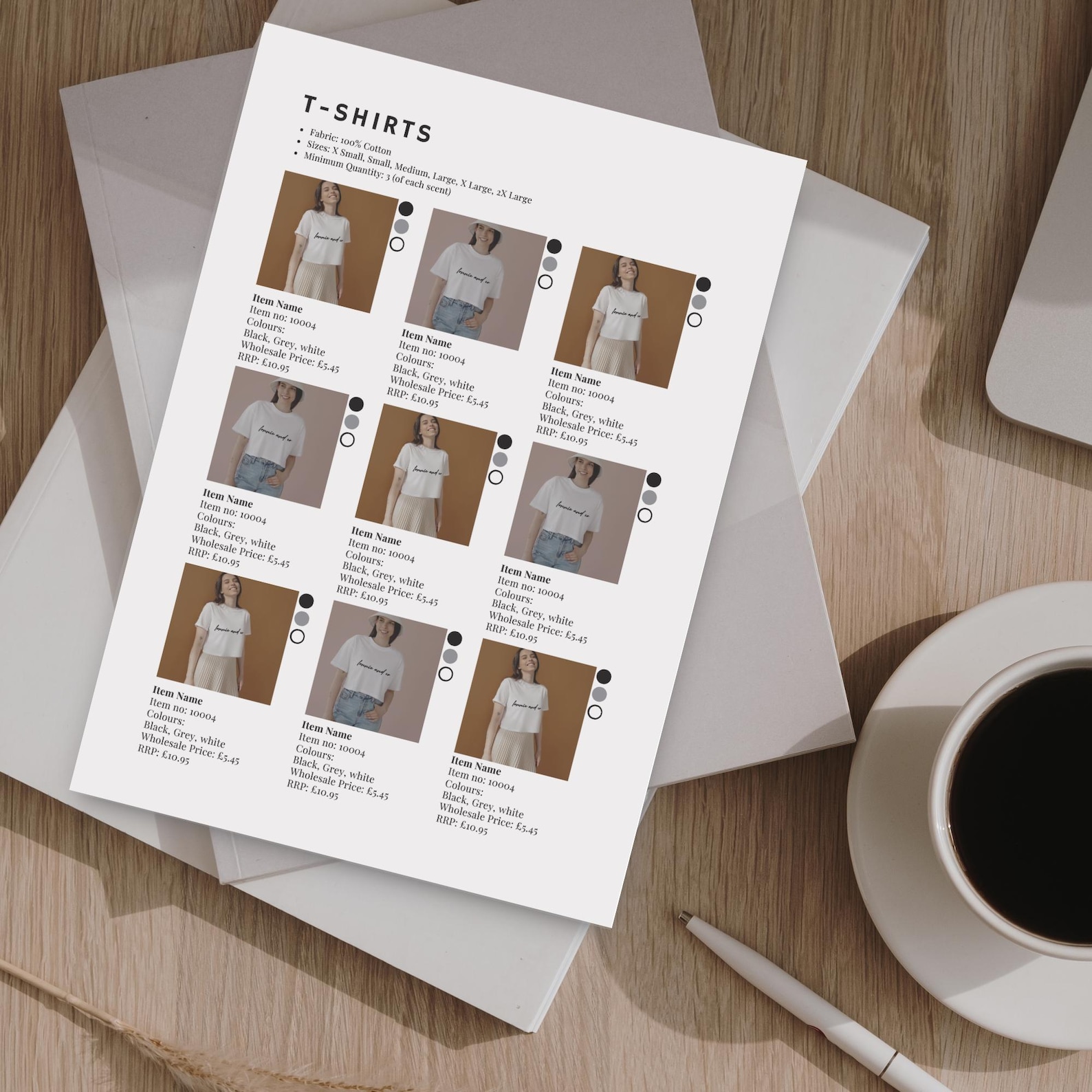 Wholesale Line Sheet, Clothing Catalogue, Apparel Template, Sweatshirt ...