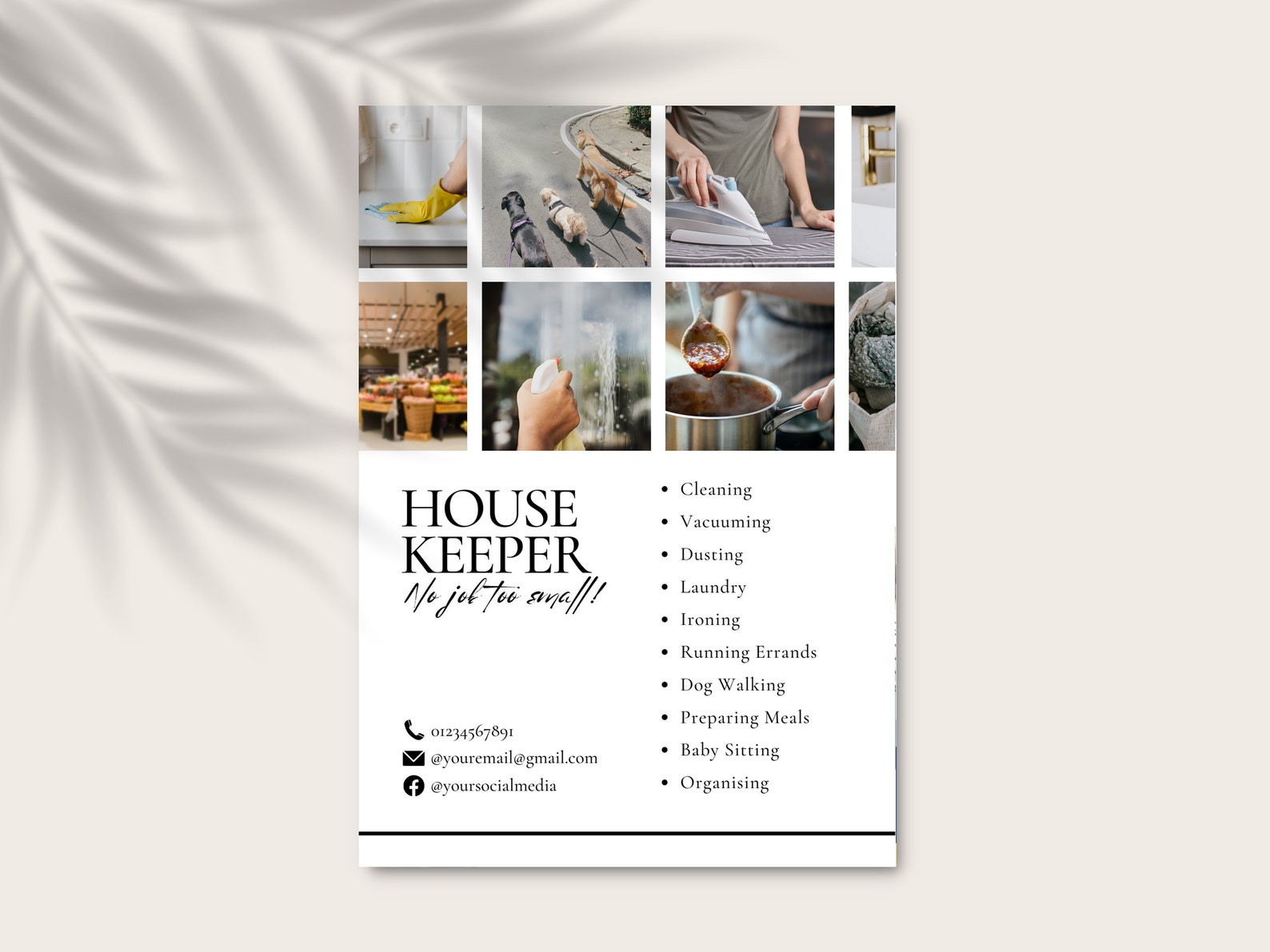Housekeeping Flyer, Cleaning Business, Odd Job Flyer, House Assistant ...