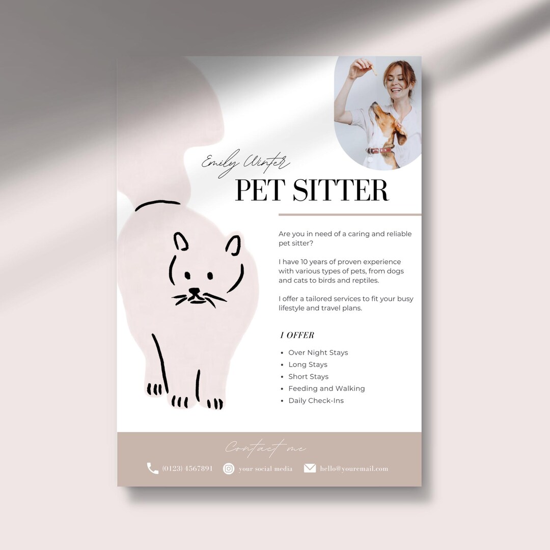 Pet Sitter Flyer - Dog Sitting, Cat Sitter, Dog Kennels, Dog Vacation ...
