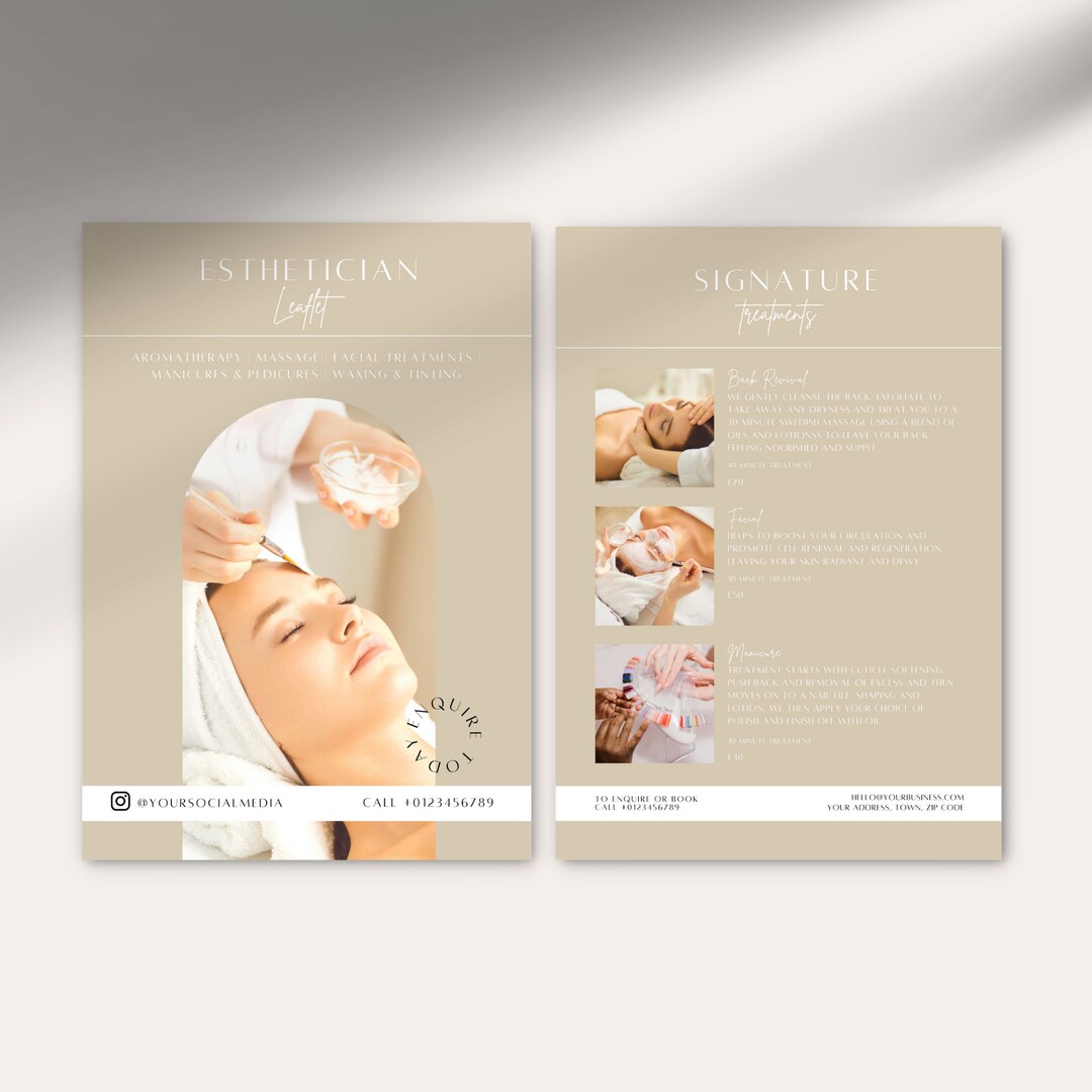 Esthetician Flyer Beauticians, Spa, Lash, Beauty, Salon Flyer, Price ...