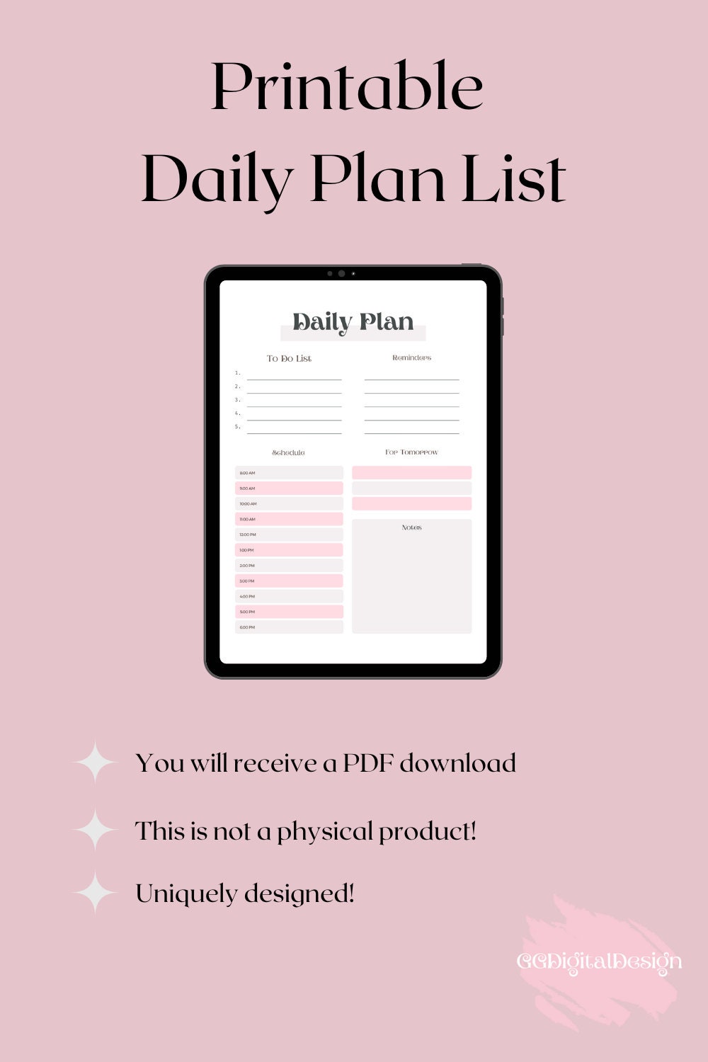 Printable Daily Planner PDF Task List to Do List Planner - Etsy