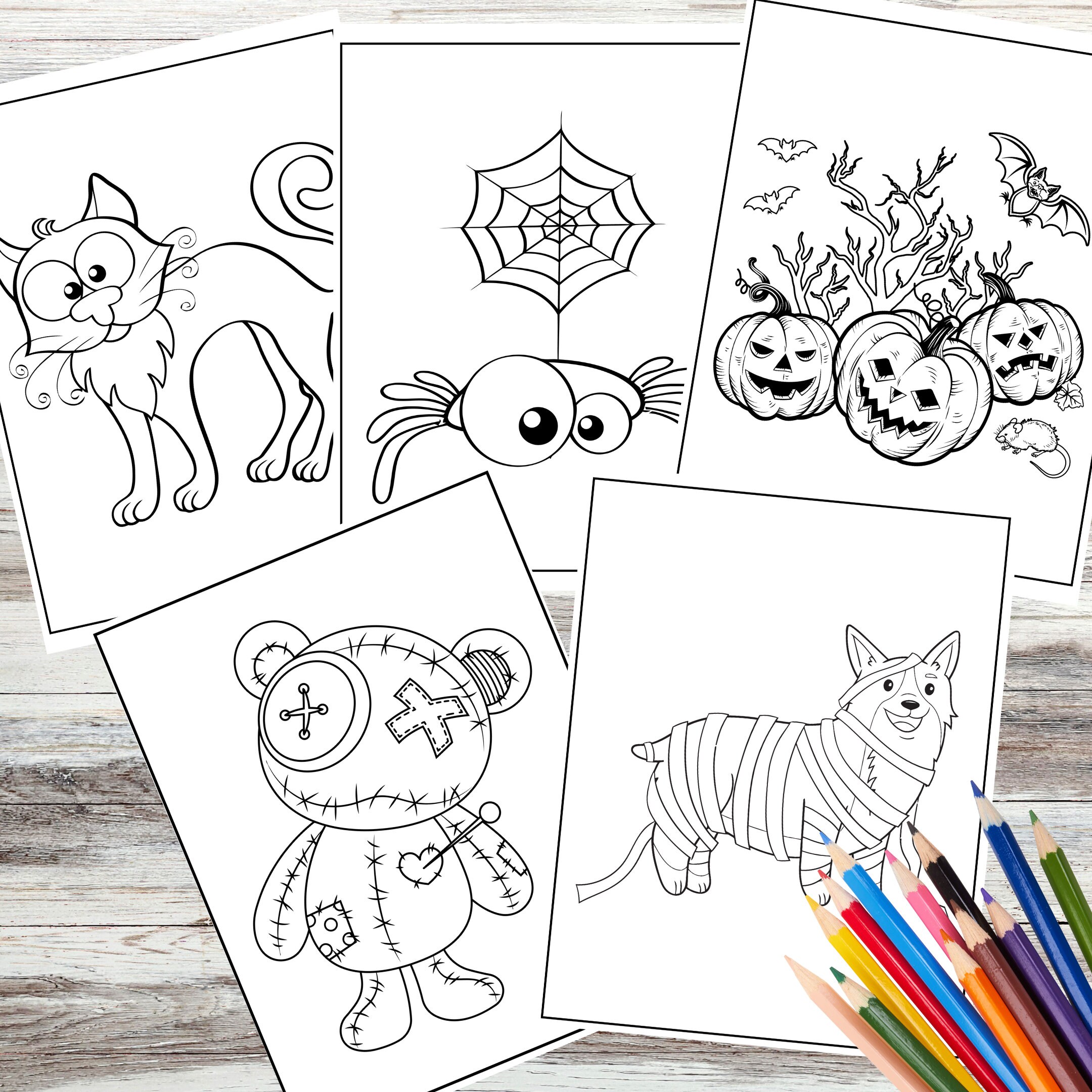 120 Printable Halloween Coloring Pages PDF Coloring Kids - Etsy