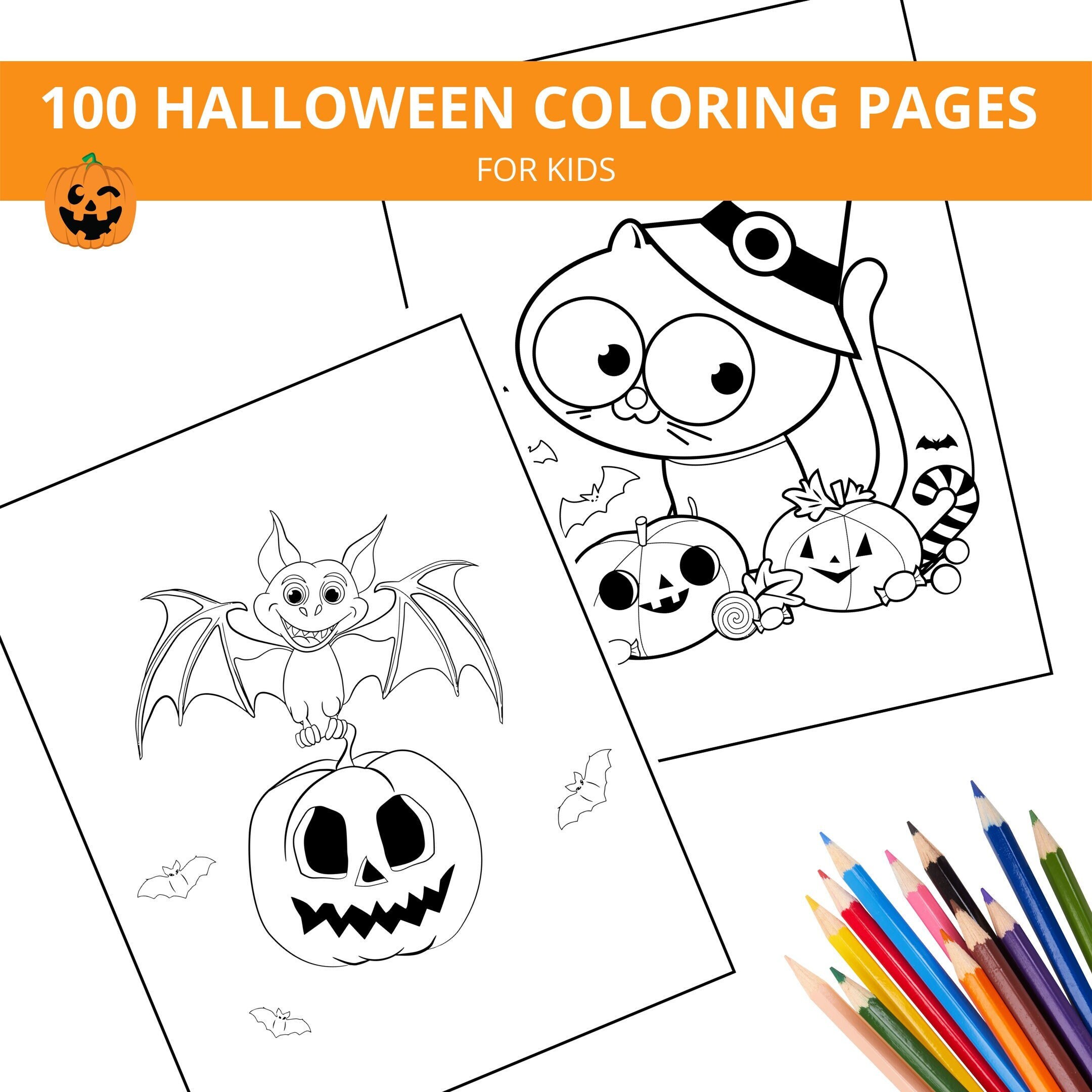 120 Printable Halloween Coloring Pages PDF Coloring Kids - Etsy