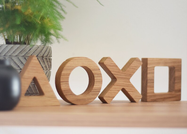 Wooden Playstation Symbols / Oak Icons / Walnut Buttons / Wood - Etsy