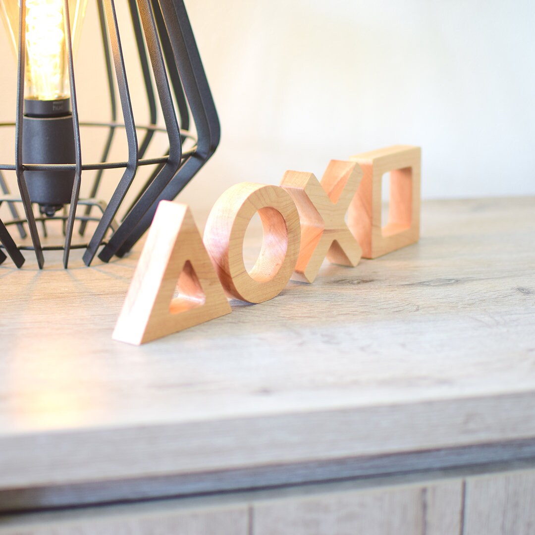 Wooden Playstation Symbols / Oak Icons / Walnut Buttons / Wood Blocks ...