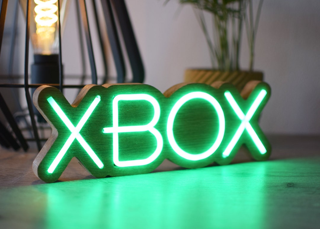 Wooden Xbox Neon Sign / Led Neon Sign Symbol / Wooden RGB - Etsy