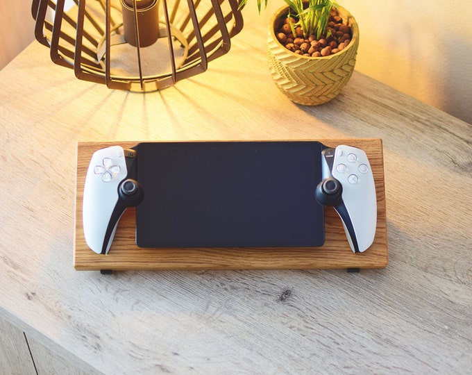 PS5 Playstation Portal Wooden Controller Display Stand Holder Oak ...