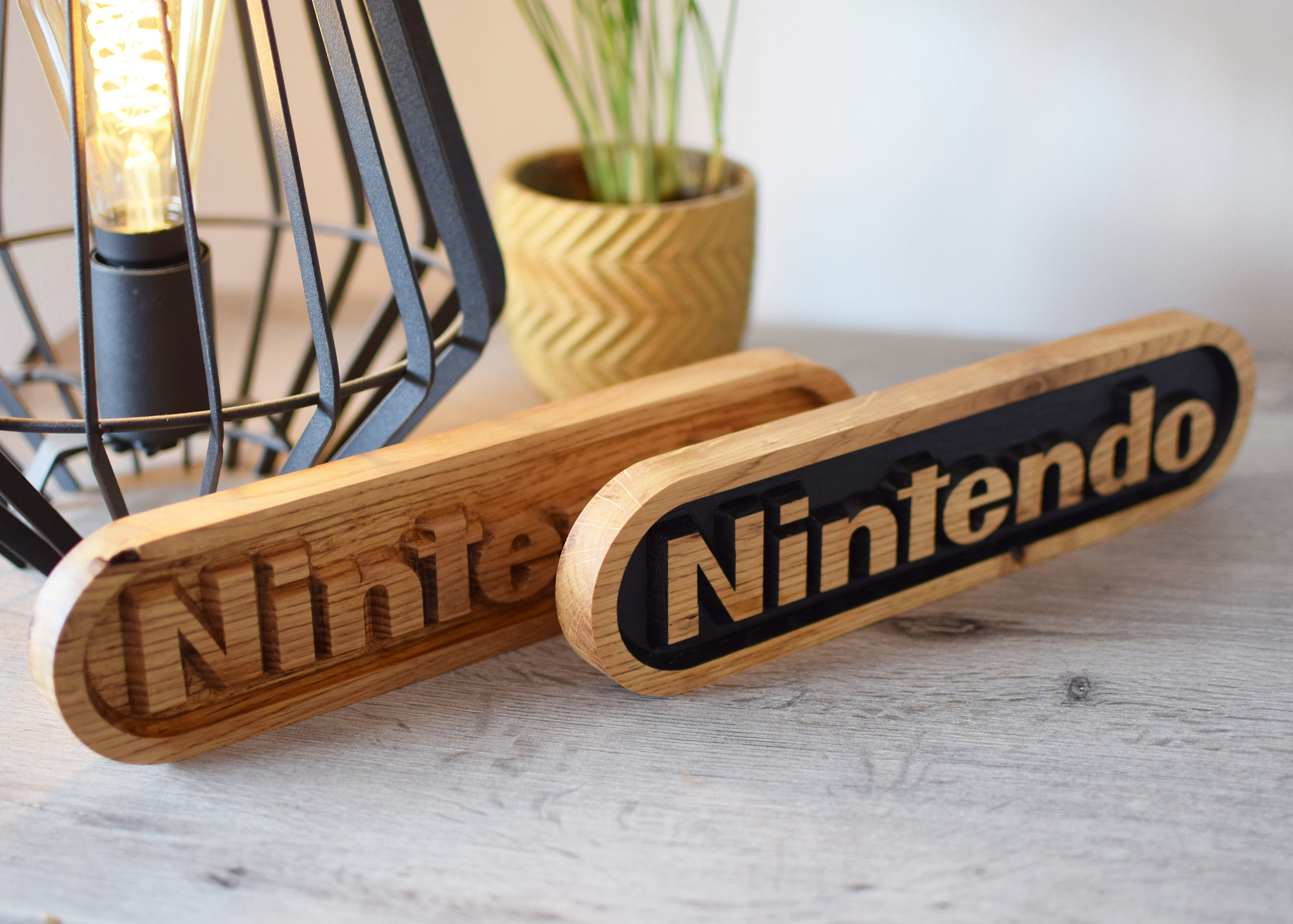 Wooden Nintendo Logo 3D Stand Sign Gaming Setup Merchandise Decoration ...