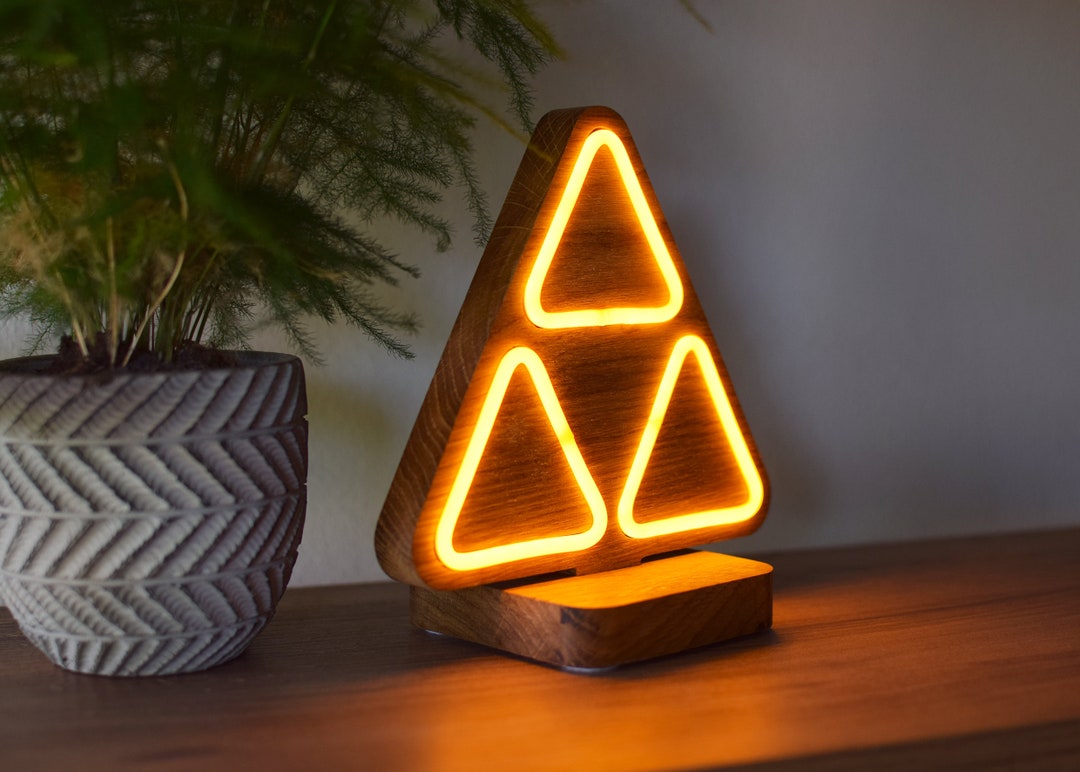 Wooden Zelda Triforce Neon Sign / Led Neon Sign Nintendo / Wooden RGB ...