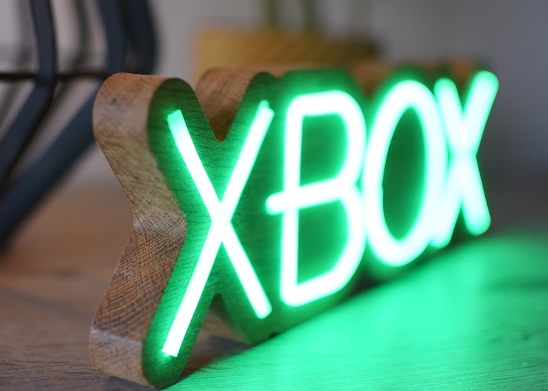 Wooden Xbox Neon Sign / Led Neon Sign Symbol / Wooden RGB - Etsy