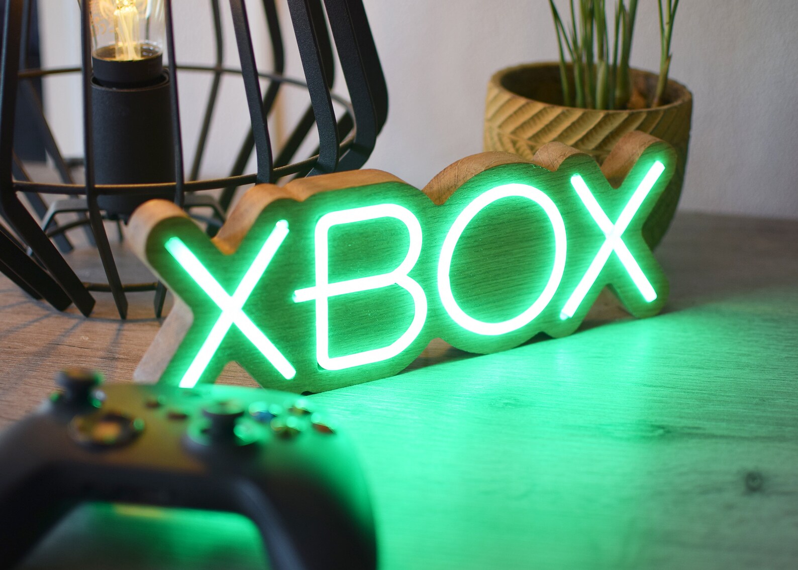 Wooden Xbox Neon Sign / Led Neon Sign Symbol / Wooden RGB - Etsy