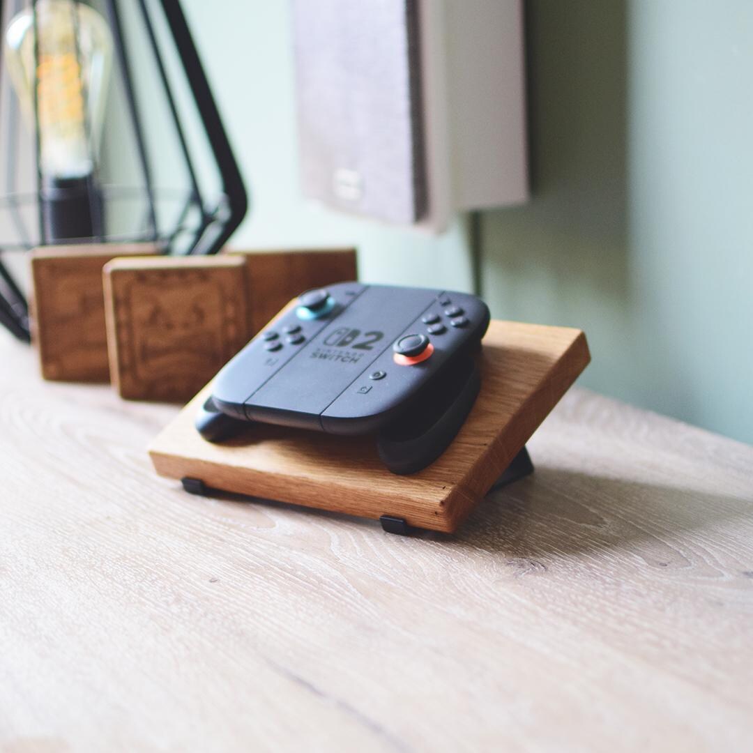 Nintendo Switch 2 Joy-con Grip Controller Wooden Display Stand Holder ...
